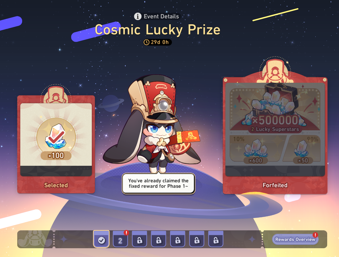 So if you forget to pick the day's Cosmic Lucky Prize, Pom Pom will ...