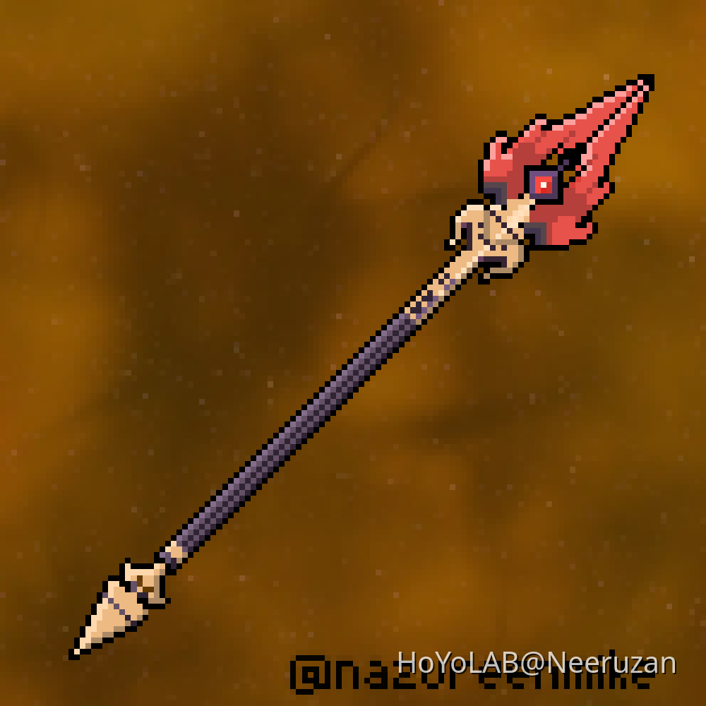 Simple pixel art style: Staff of Homa! Genshin Impact | HoYoLAB
