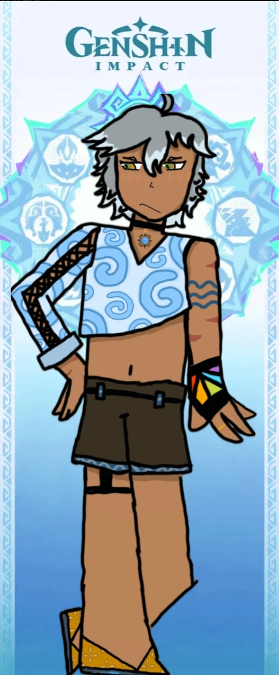 Tried to make a digital drawing of my Natlan OC Kiren 😭 Genshin Impact ...