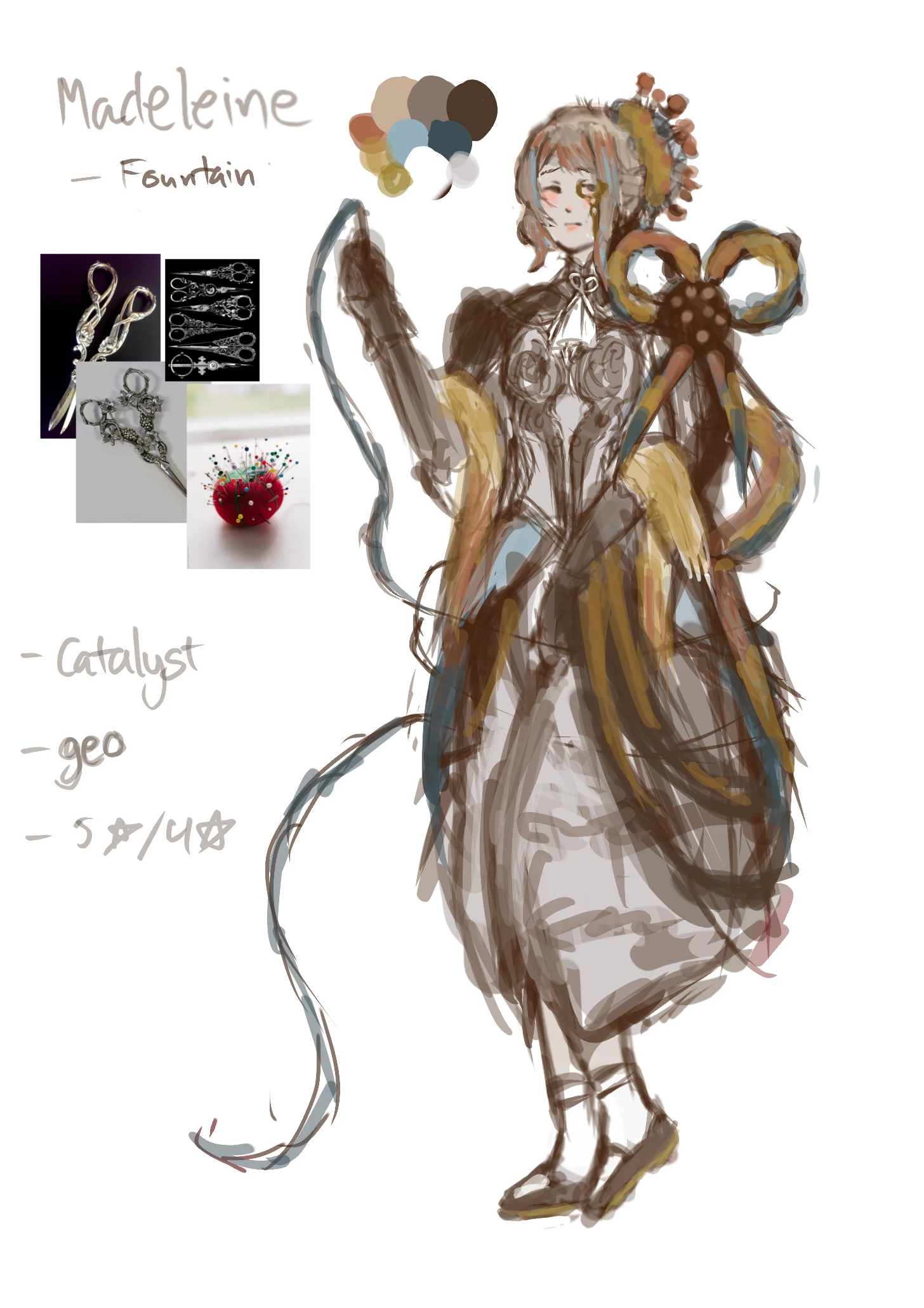 madeleine : Geo 5☆ (oc) still concept lol (chiori rival also chiori is her idol ) Genshin Impact ...