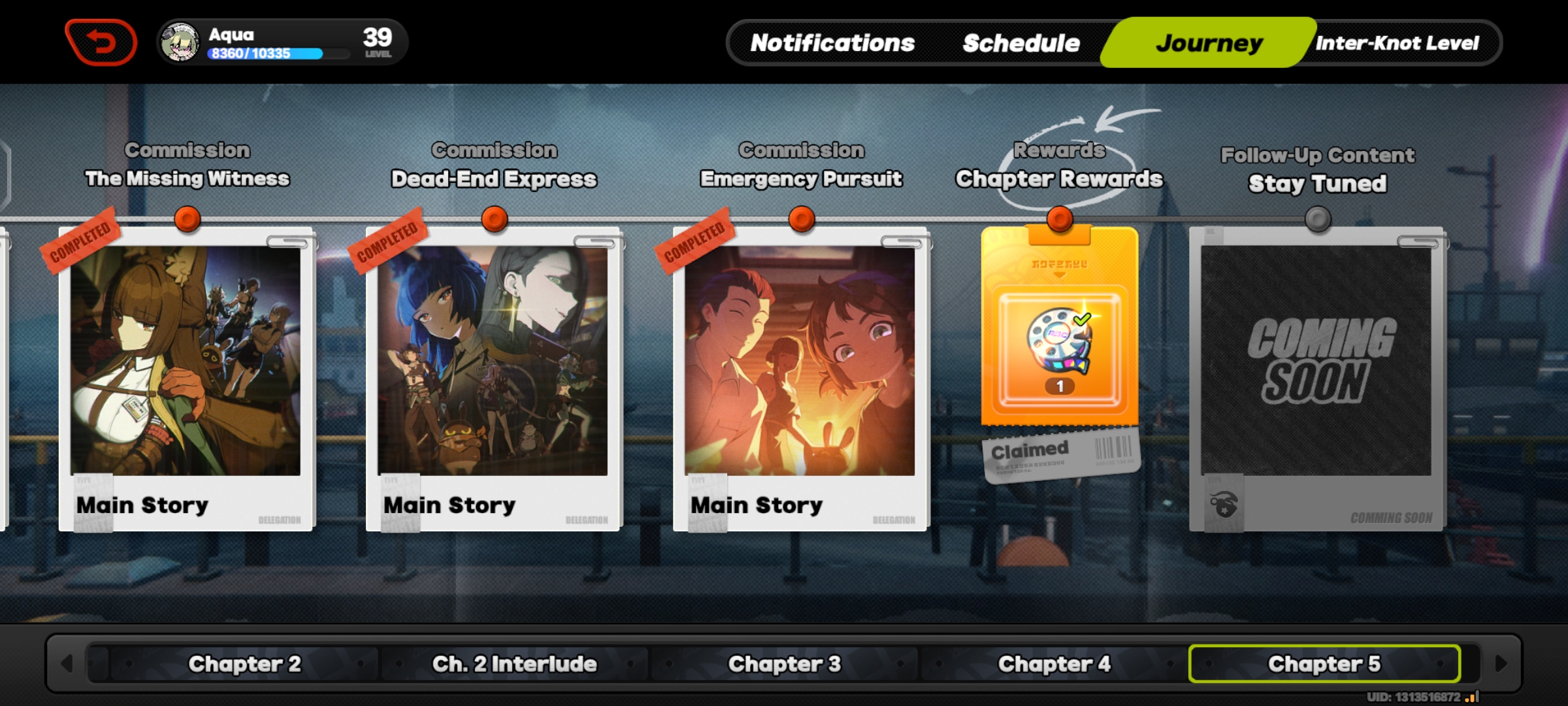 I have completed chapter 5 Zenless Zone Zero | HoYoLAB