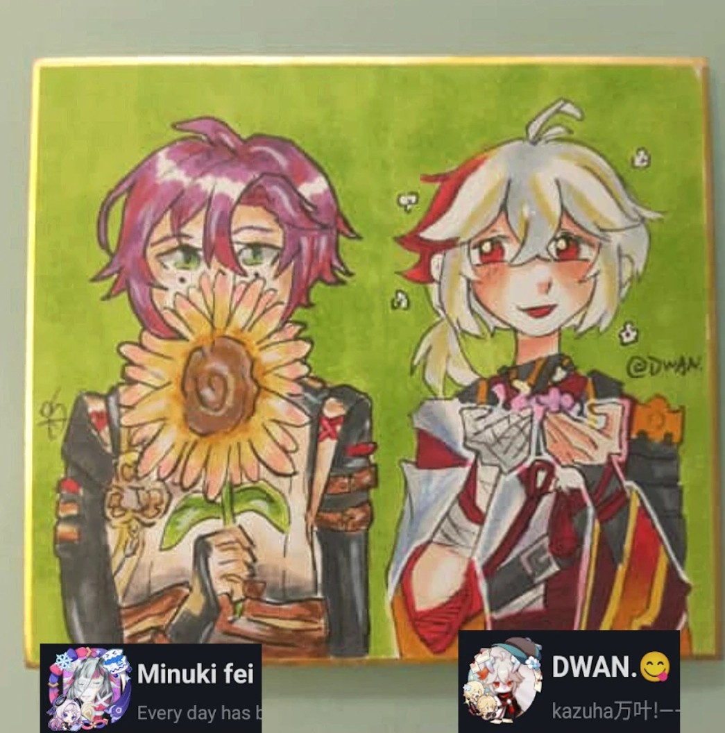 Drawing on "Shikishi Drawing Board" with @DWAN. 😋 Genshin Impact | HoYoLAB