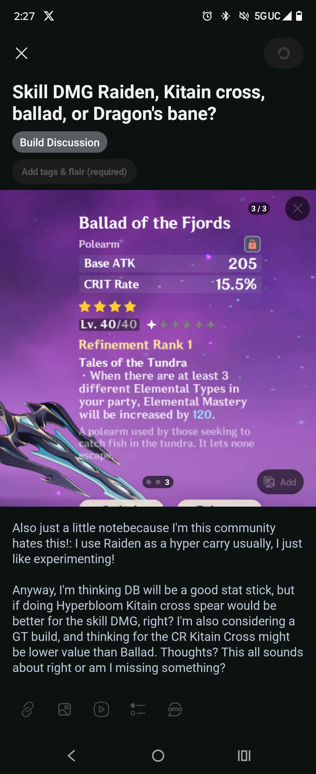 Tried posting to reddit, didn't work.[Raiden building question] Genshin Impact | HoYoLAB