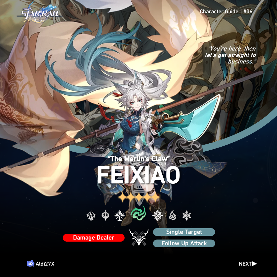 FEIXIAO - Infographic Character Guide Honkai: Star Rail | HoYoLAB