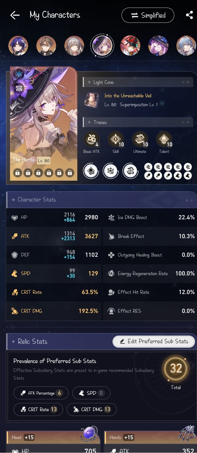 The Herta build, do i get good stats? Honkai: Star Rail | HoYoLAB