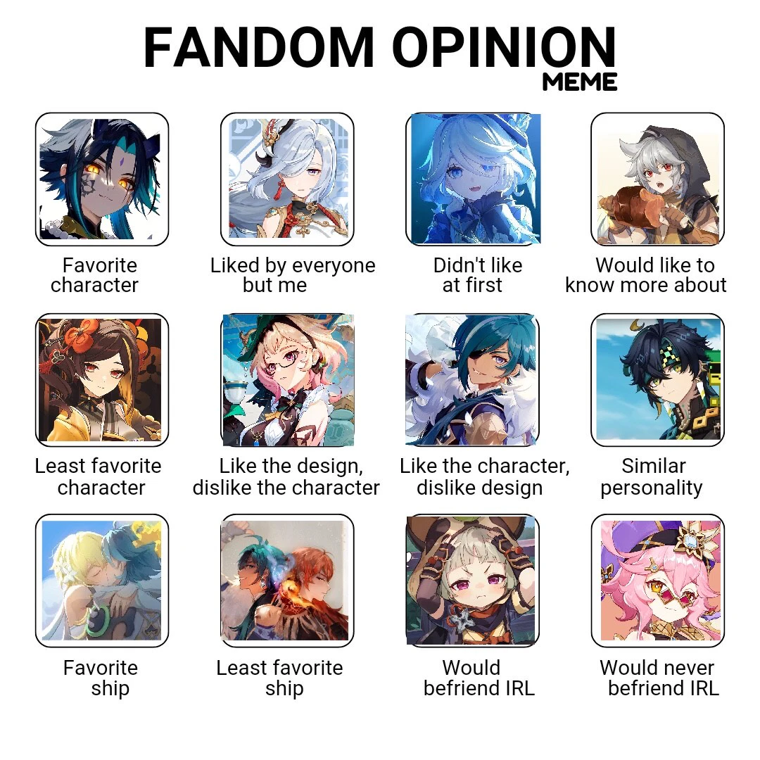 Fandom opinion meme ( hate if you want, i might have my reasons ...