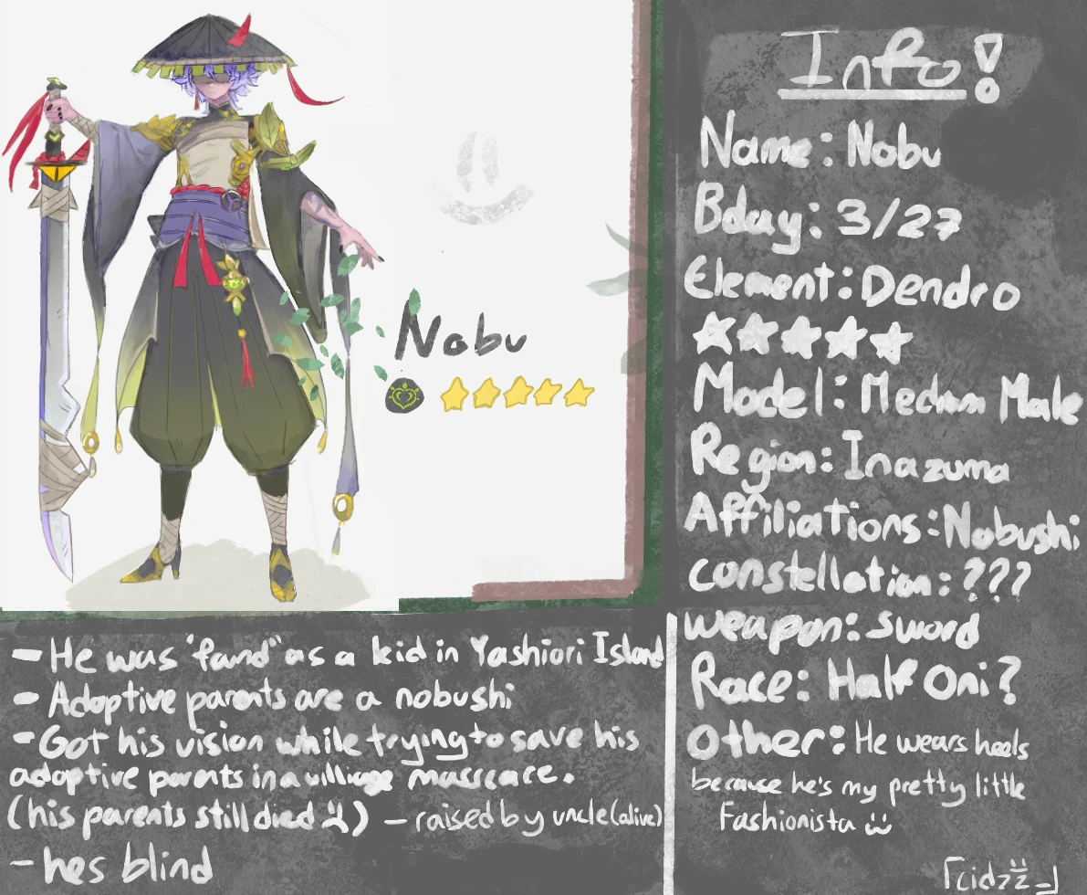 Yahooo! my finished oc: Nobu Genshin Impact | HoYoLAB