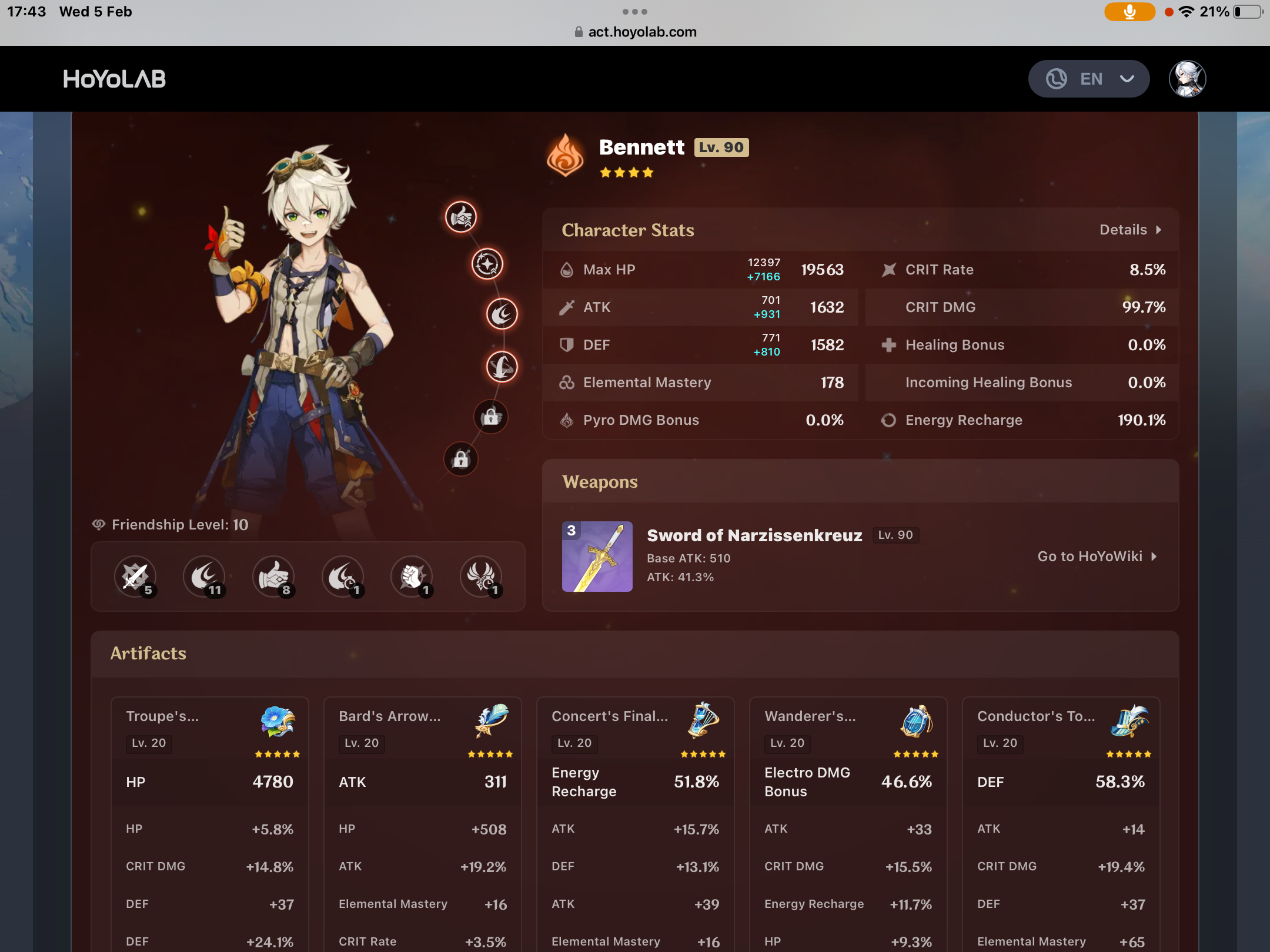 This guys Bennett build is weird. Electro damage bonus!?!? Genshin Impact | HoYoLAB