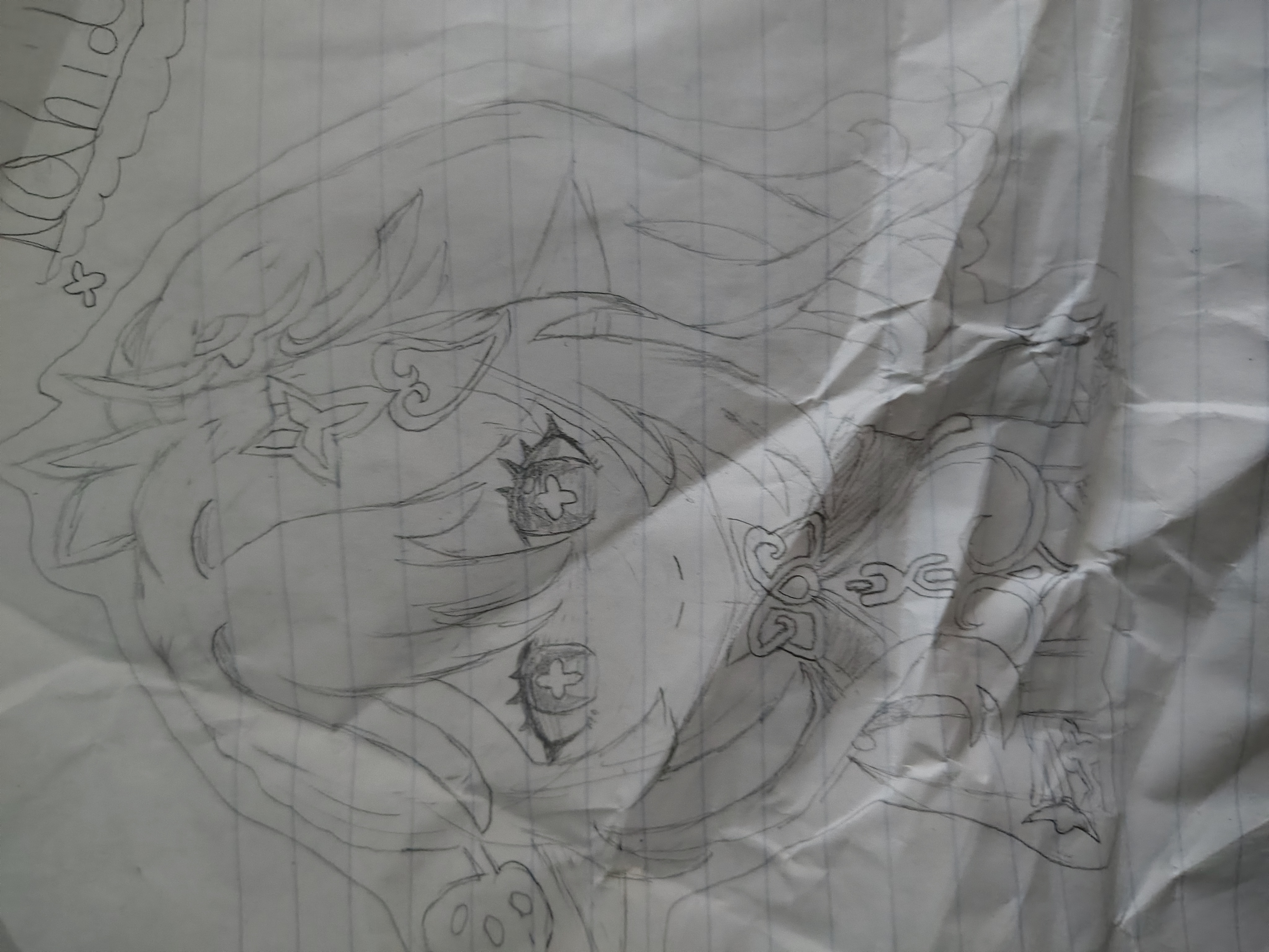 An old nahida drawing I made that went through a lot- Genshin Impact ...