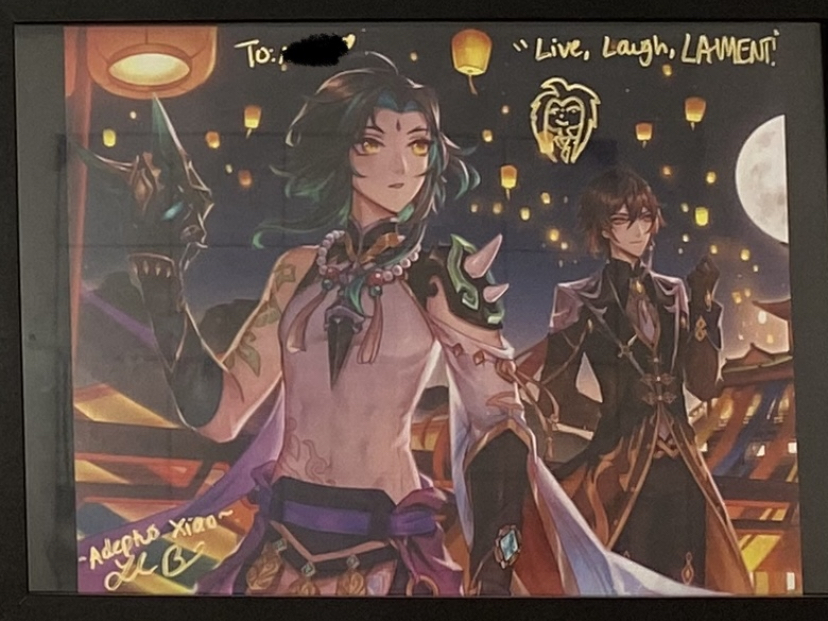 Xiao and scara autographs from their English voice actors Genshin ...