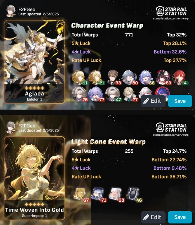 MY LUCKIEST HSR PULLS OF ALL TIME! (Featuring Aglaea) Honkai: Star Rail ...