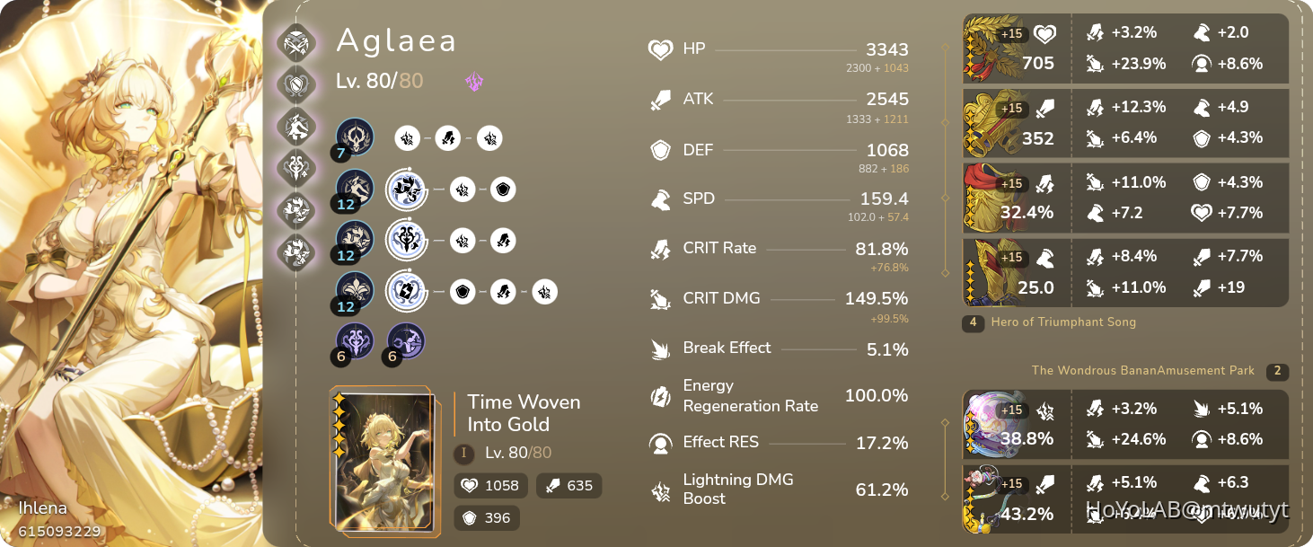 E6 Aglaea build Honkai: Star Rail | HoYoLAB