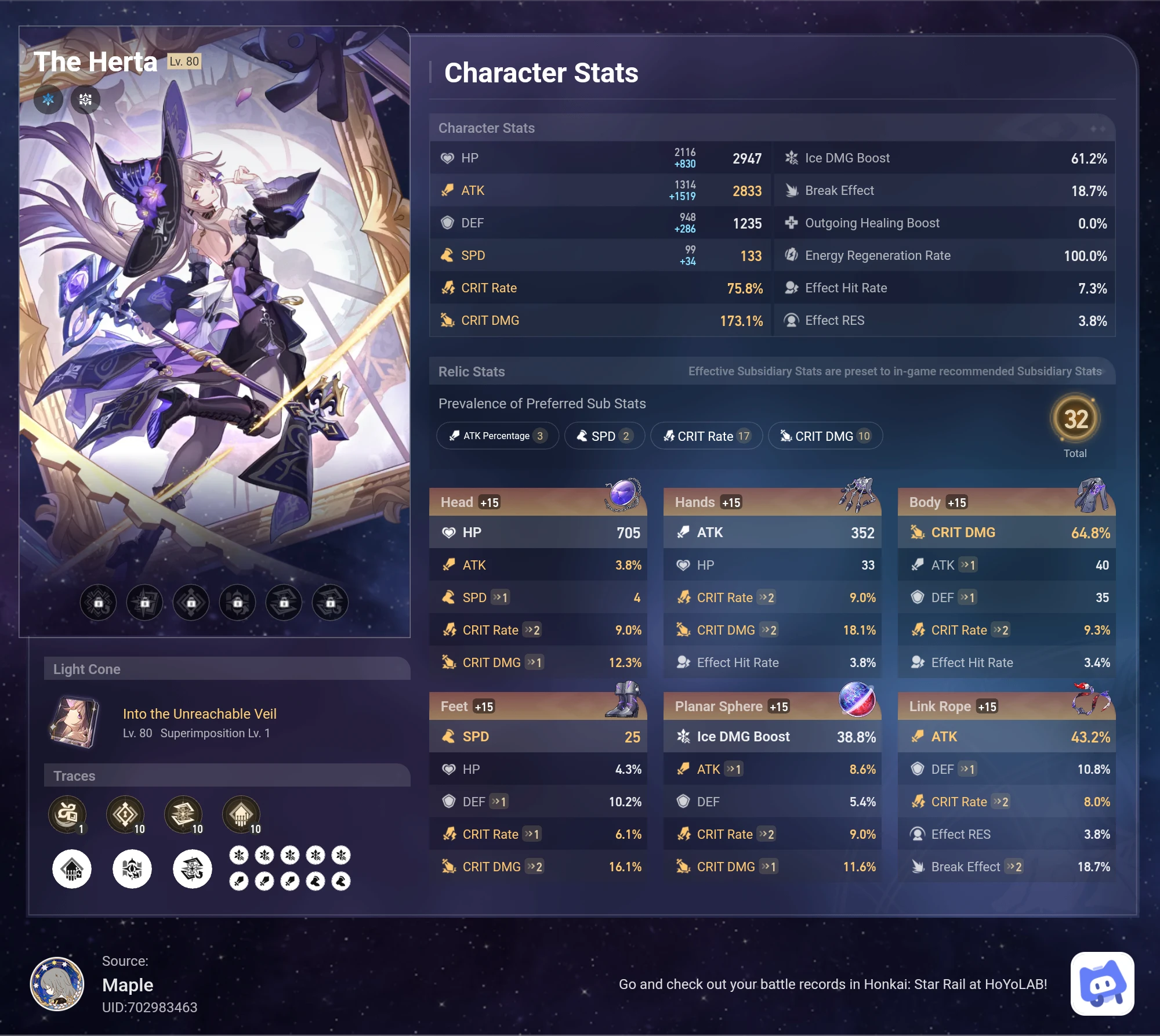 The Herta + Remembrance TB build Honkai: Star Rail | HoYoLAB