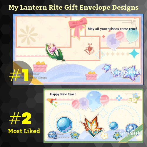Gift Envelope Designs with most votes Genshin Impact | HoYoLAB