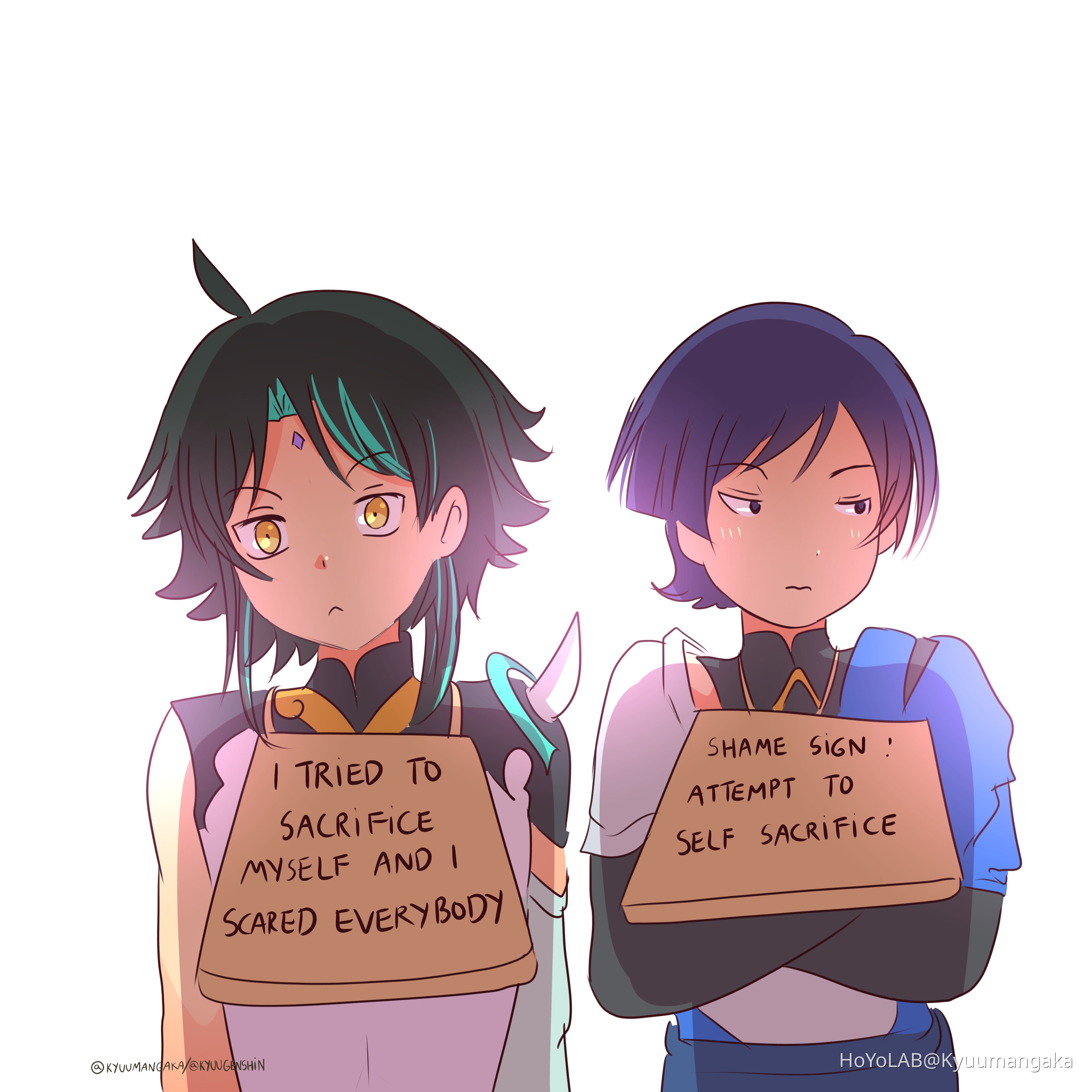 The shame corner (fanart by me) Genshin Impact | HoYoLAB