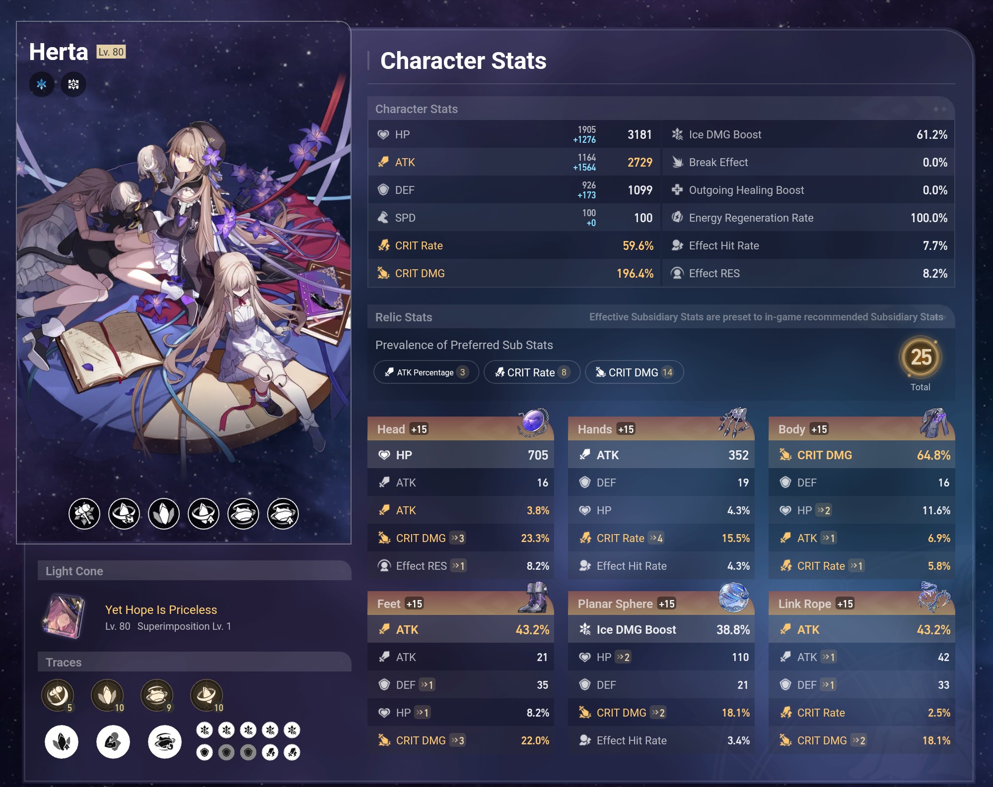 My Small Herta Build since I don't pull The Herta Honkai: Star Rail ...