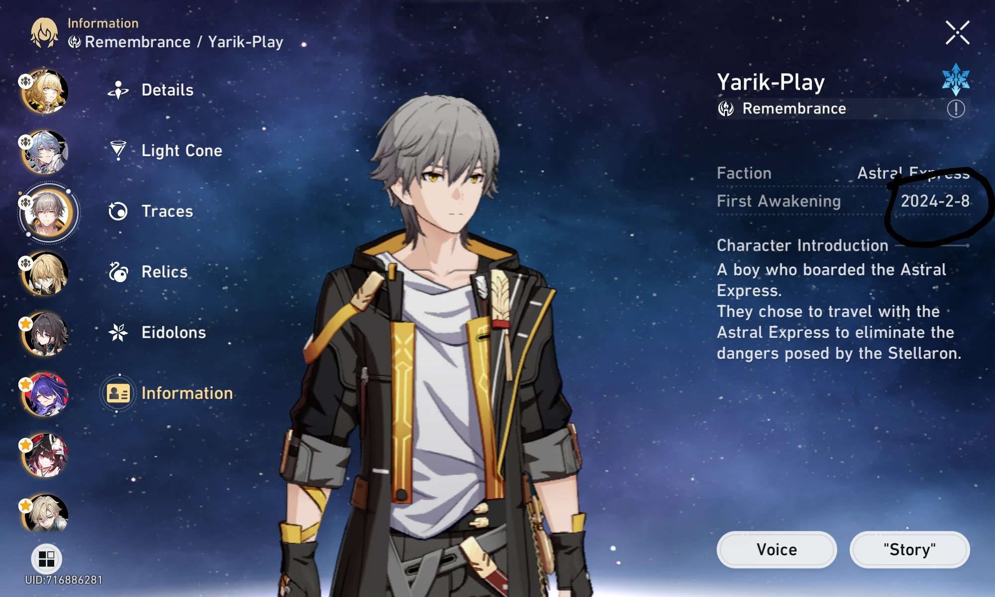 Today my account in HSR Exactly one year has passed🥳 Honkai: Star Rail ...