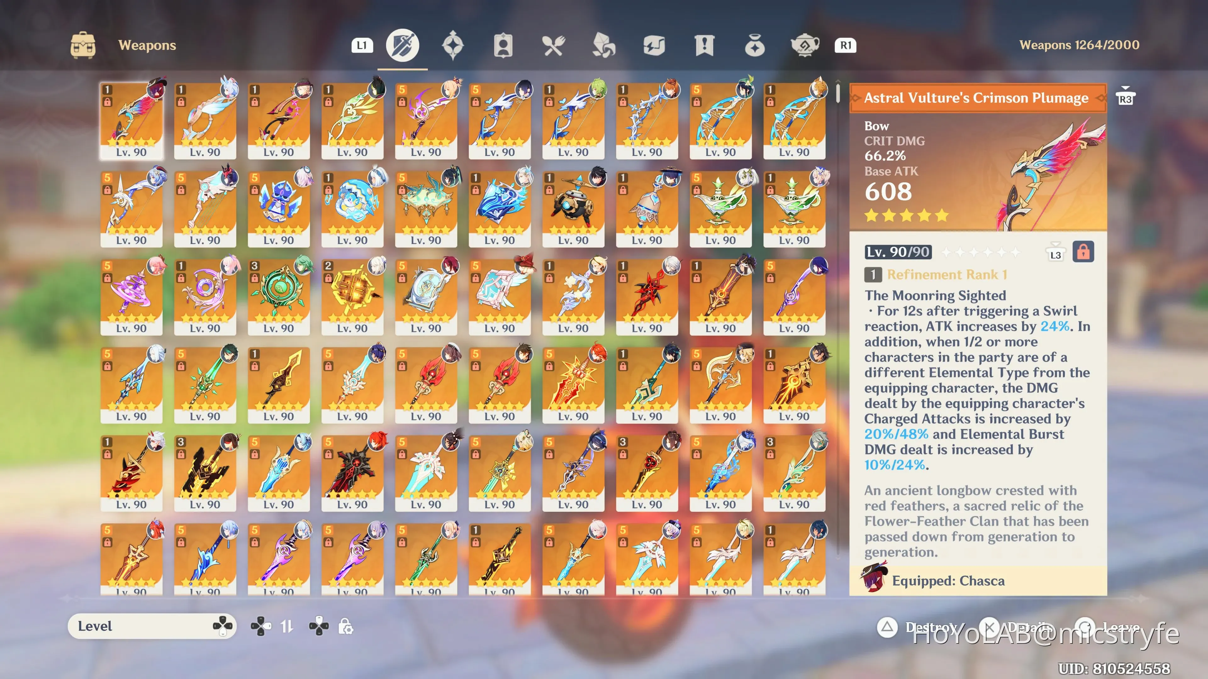 My weapon inventory 🐳 Genshin Impact | HoYoLAB
