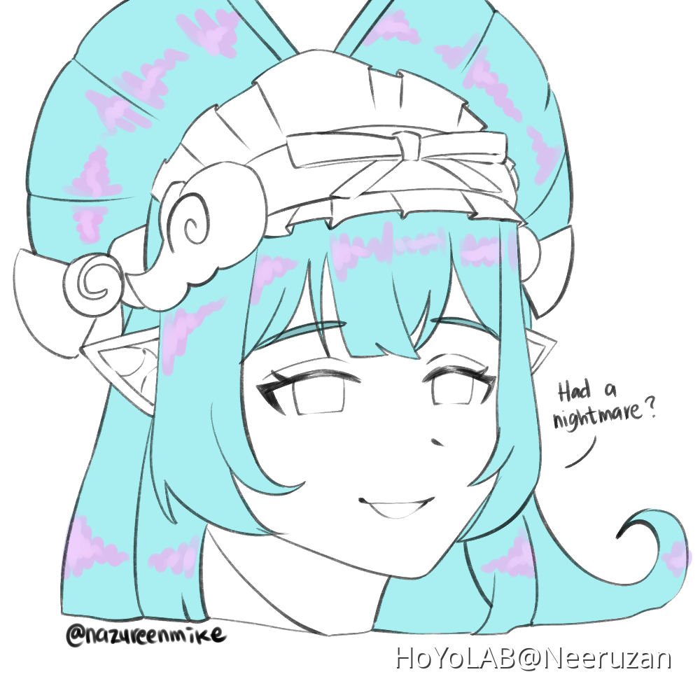 Simple sketch of Yumemizuki Mizuki! Genshin Impact | HoYoLAB