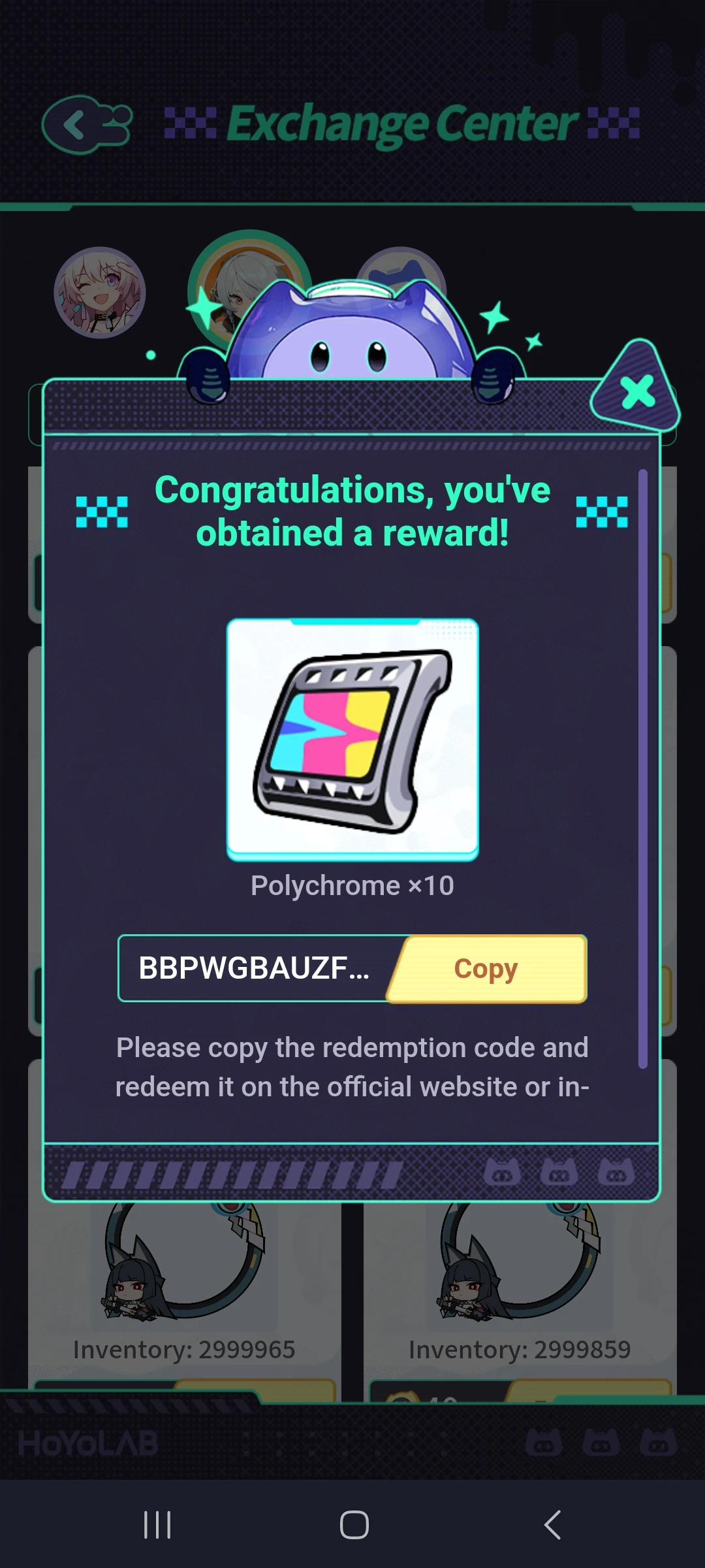 Zzz code for 10 polychromes from exchange shop Zenless Zone Zero | HoYoLAB