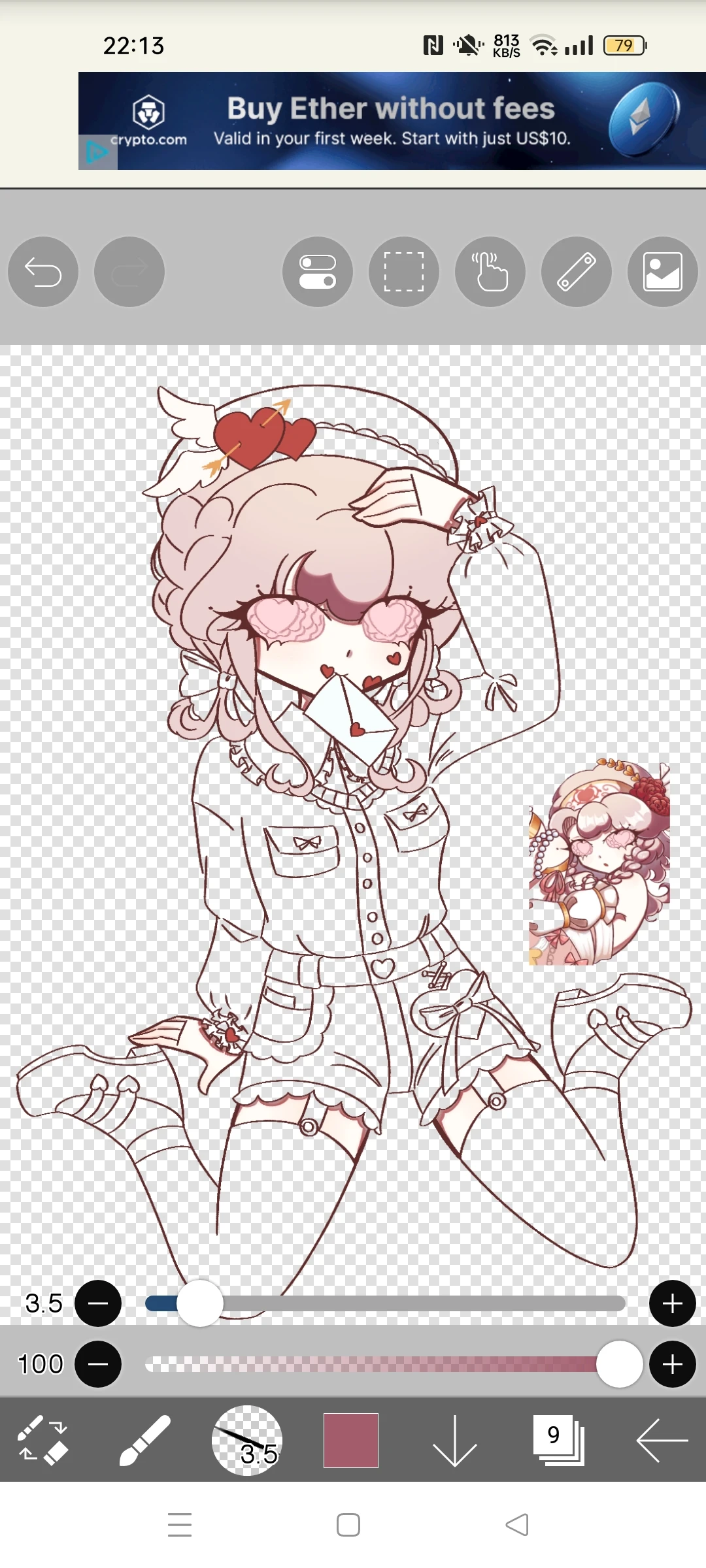 [off topic/WIP] no hoyo related content... but I'm working on a drawing of my OC for Valentine's ...