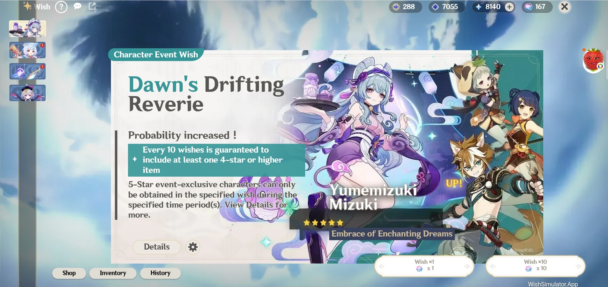 The wish simulator had 5.4 version in it for some reason, and then I ...