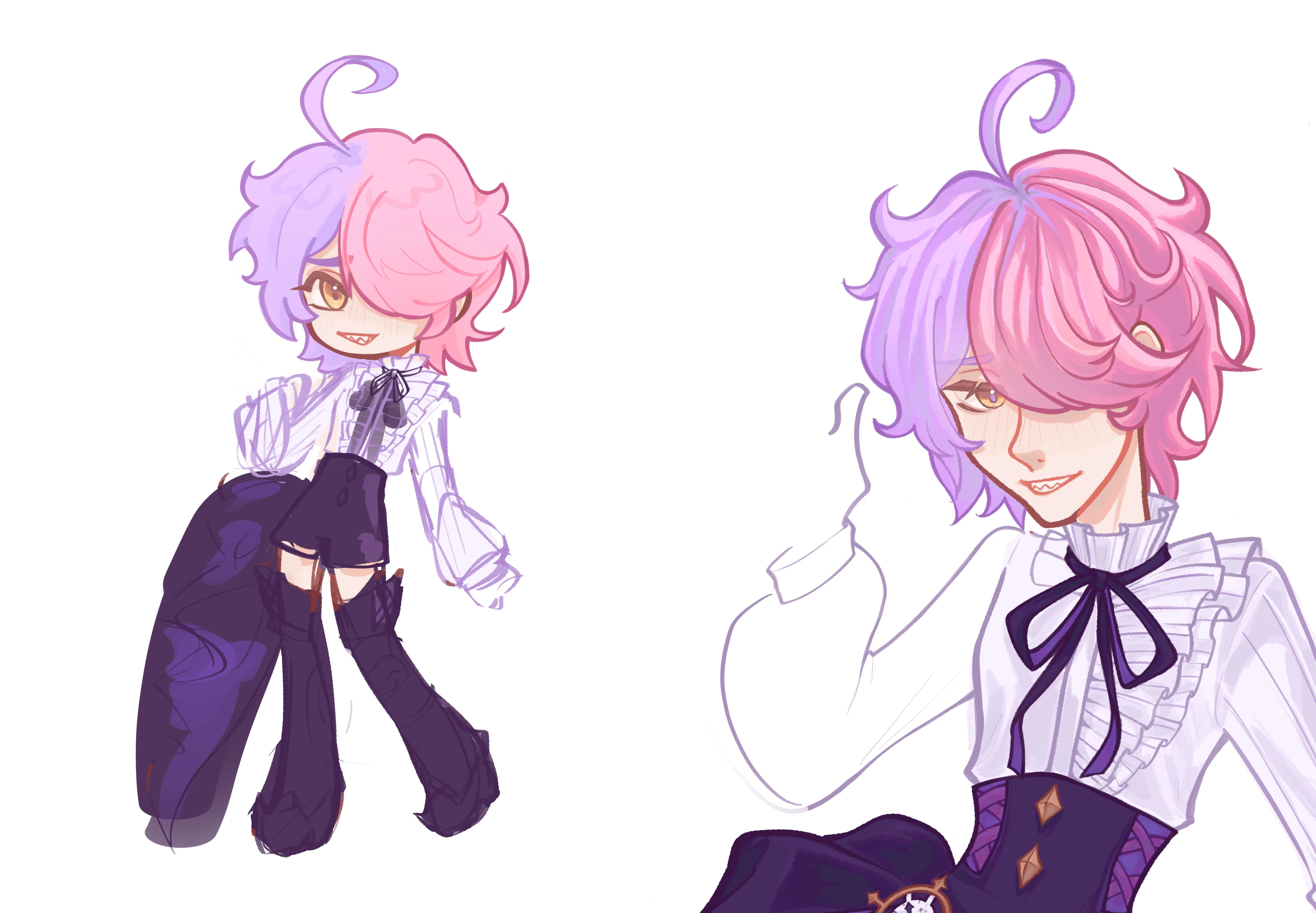 Progress on Sin Mal art + some little extra sketches Honkai Impact 3rd ...