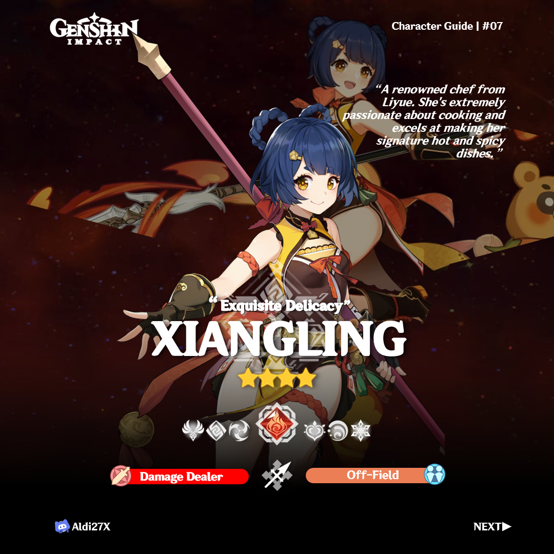 XIANGLING - Infographic Character Guide Genshin Impact | HoYoLAB