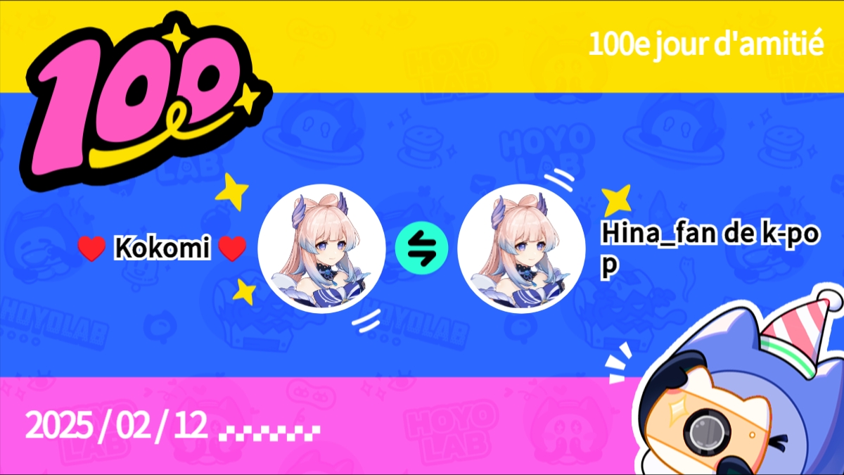 100 jour d'amitié ! | HoYoLAB