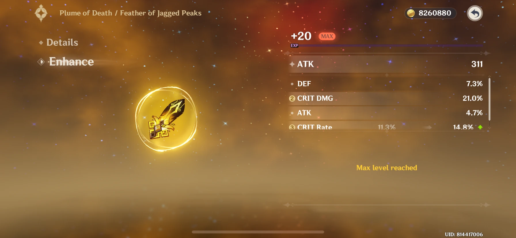 My 1st 50 CV Artifact! (Plus my previous best artifact) Genshin Impact | HoYoLAB