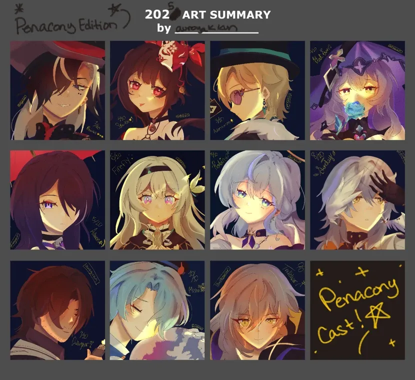 I drew Penacony characters for 11 days including Trailblazer :)) 💫 ...