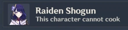 Raiden Shogun Canonically Can’t Cook Genshin Impact | HoYoLAB
