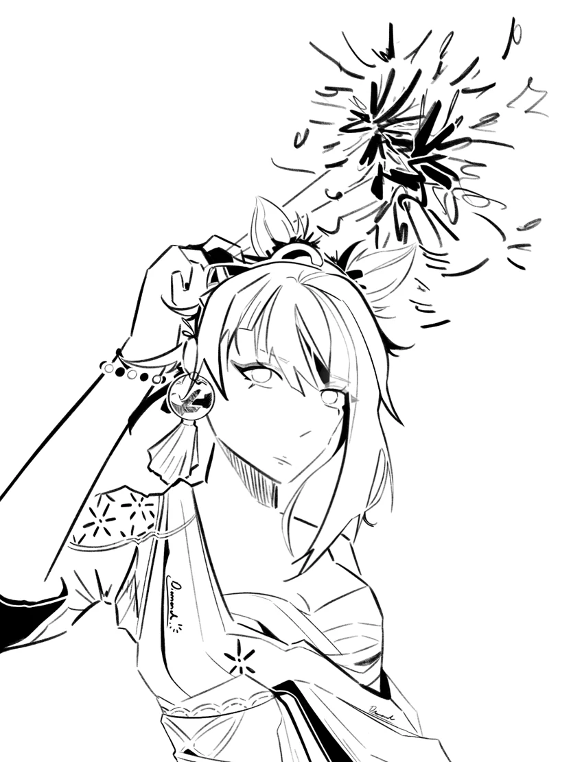 Drawing of Yoimiya 🏹🎇 Genshin Impact | HoYoLAB