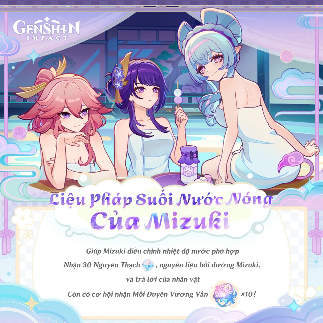 Liệu pháp suối nước nóng của Mizuki😍 Genshin Impact | HoYoLAB