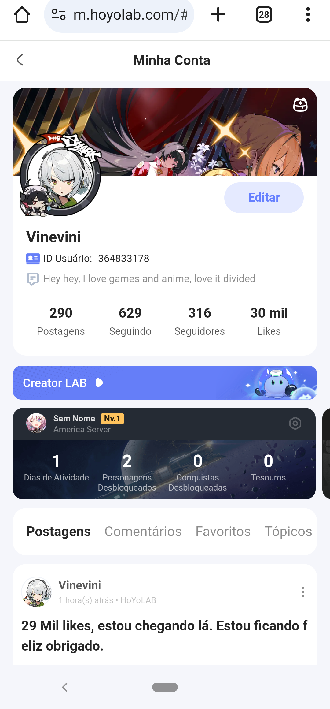 30 mil likes, pessoas mim conhecer eu no Hoyolab. | HoYoLAB