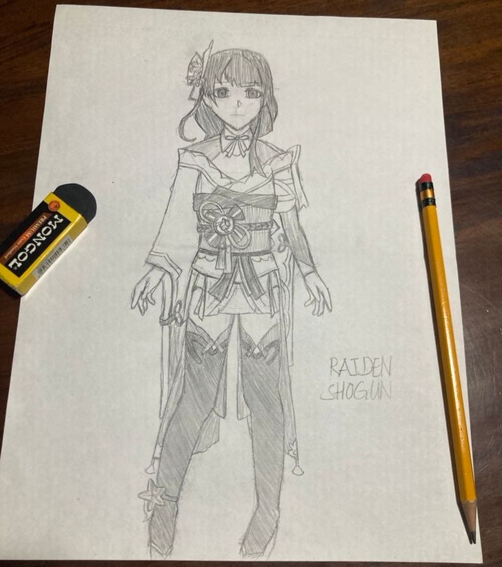 Drawing the Raiden shogun was harder then expected Genshin Impact | HoYoLAB