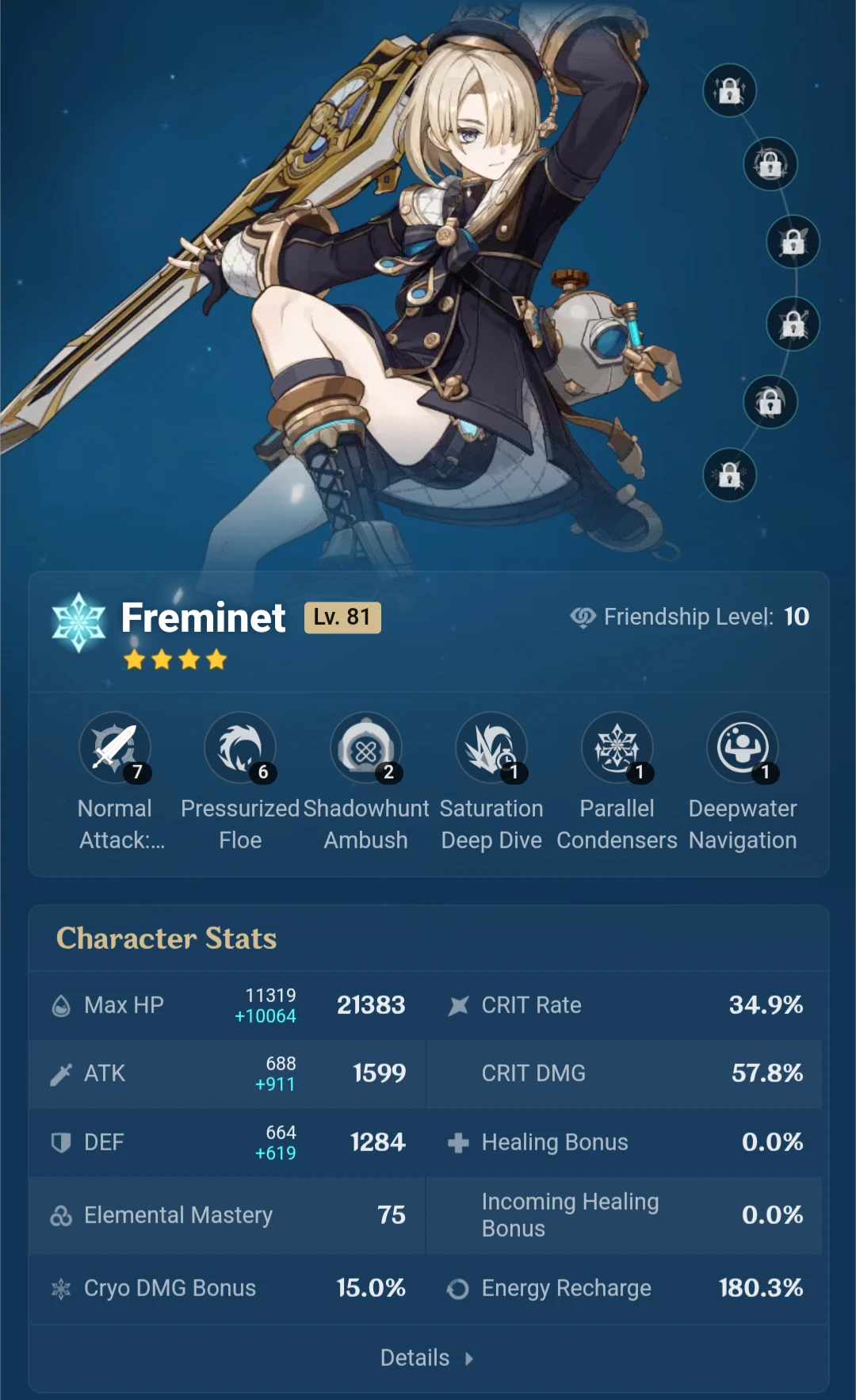 Freminet build I need some help I suck at artifacts Genshin Impact ...