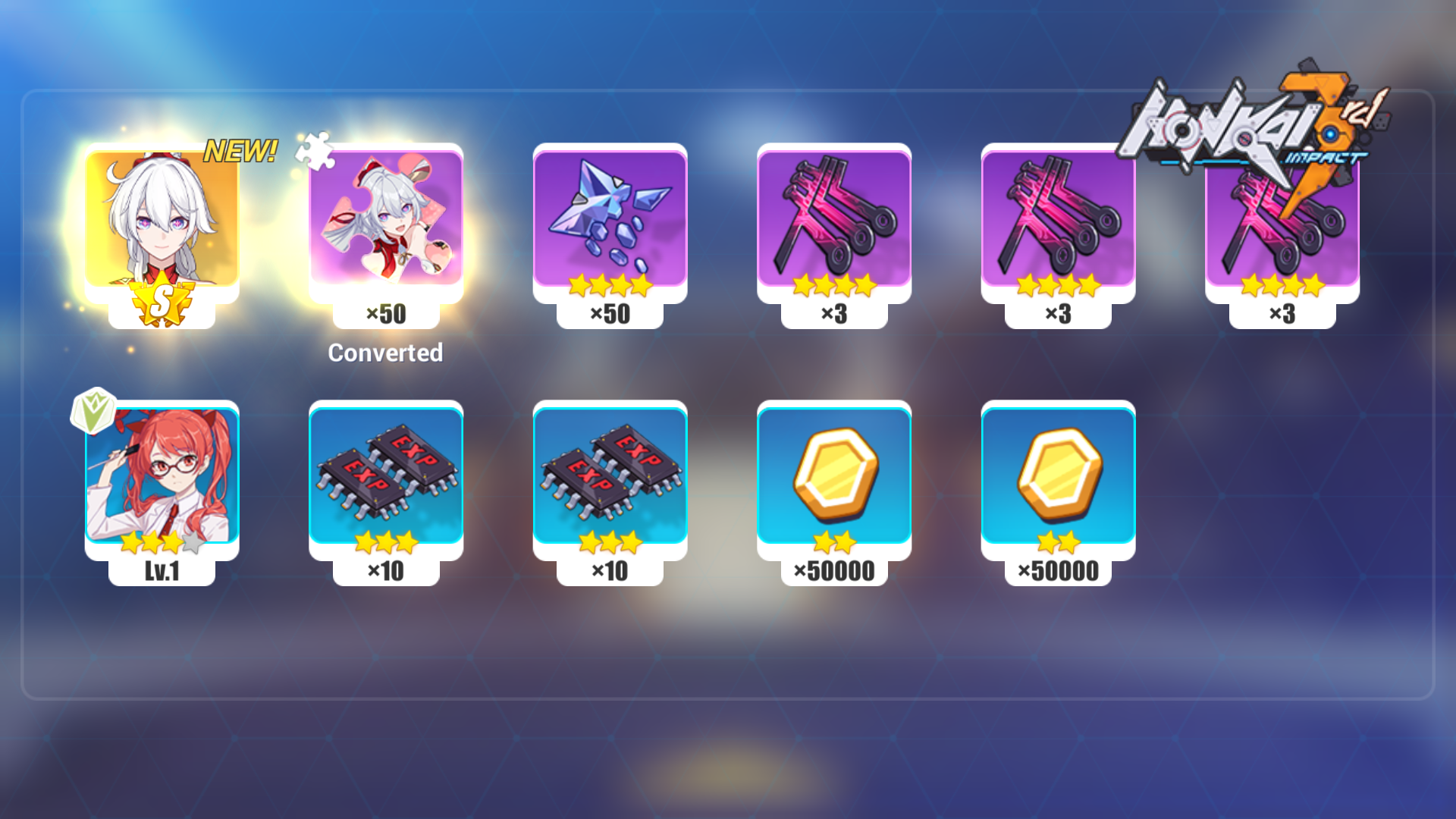 1 second after 8.1 update + my luckiest pull yet in hoyo games Honkai ...
