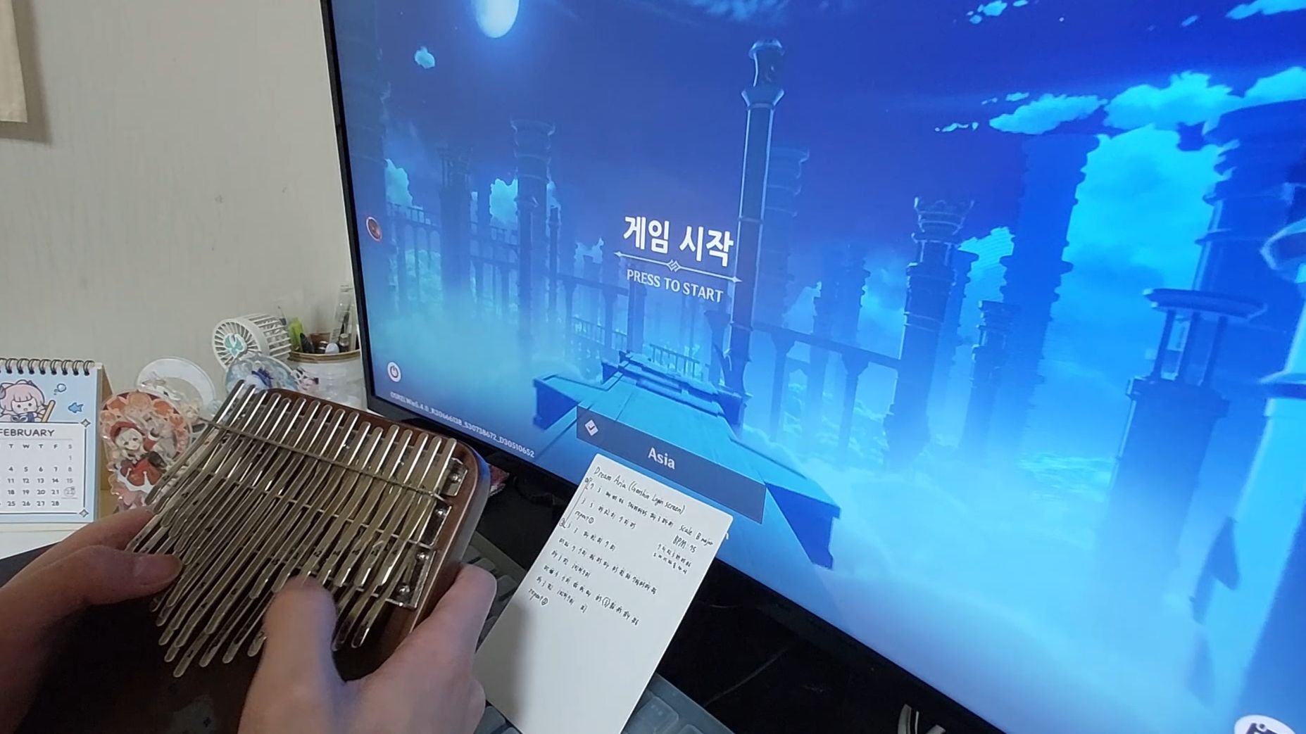 원신 로그인 화면 칼림바로 연주해버리기!! (Dream aria, Kalimba version) Genshin Impact ...