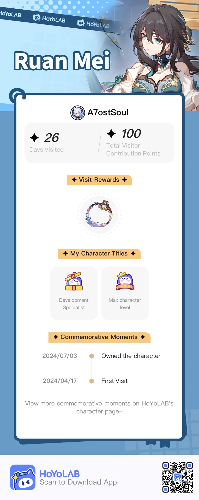 Honkai: Star Rail | Ruan Mei appreciation post, character day badge ...