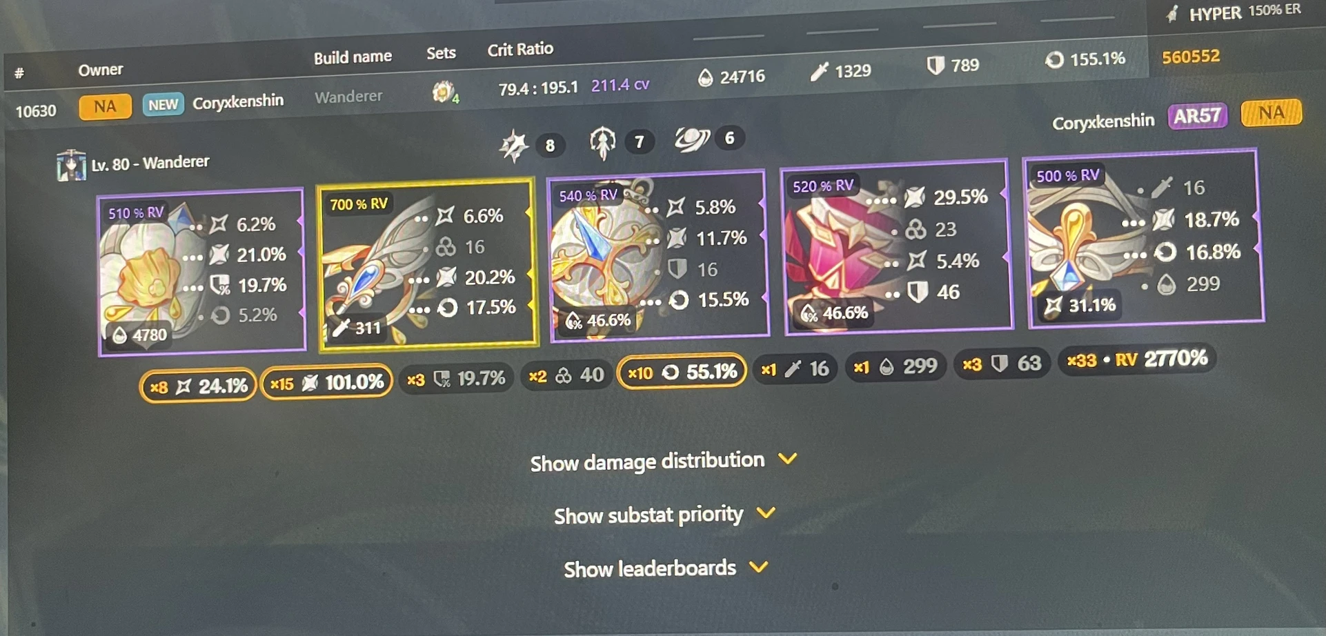 My furina build on wander for now until I get her😭 Genshin Impact | HoYoLAB
