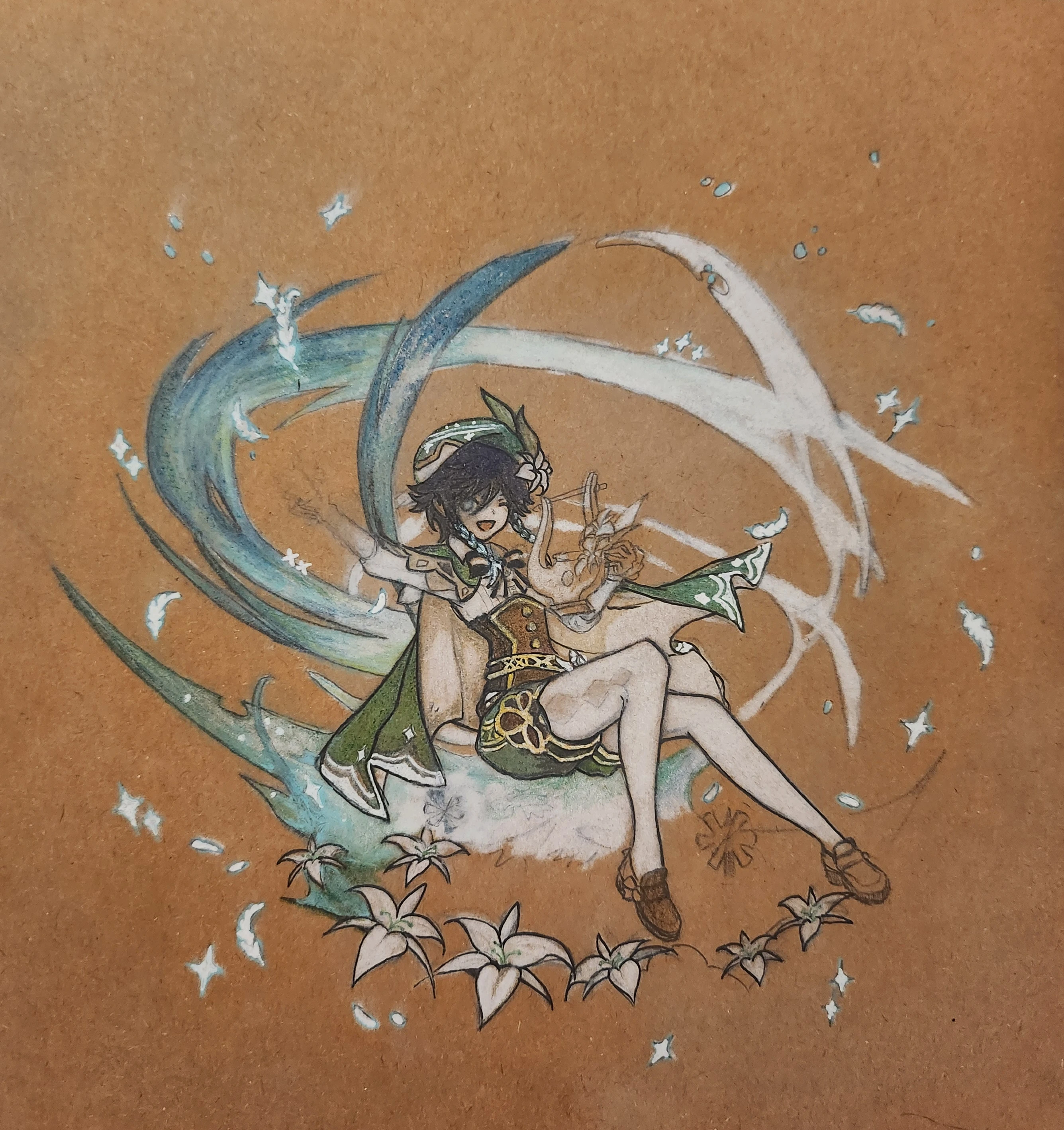 (not YET finished) venti drawing!! Genshin Impact | HoYoLAB