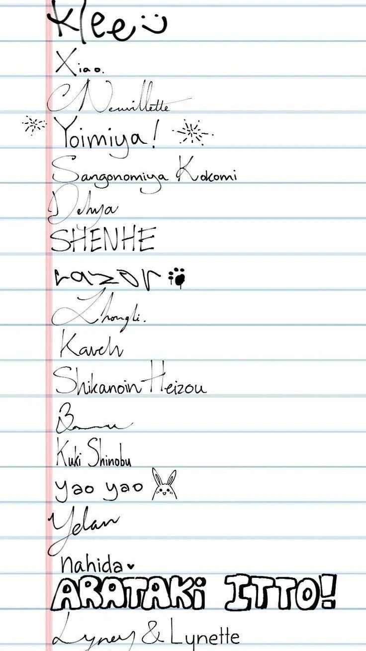 Signatures😻😻 (theyre so cute) Genshin Impact | HoYoLAB