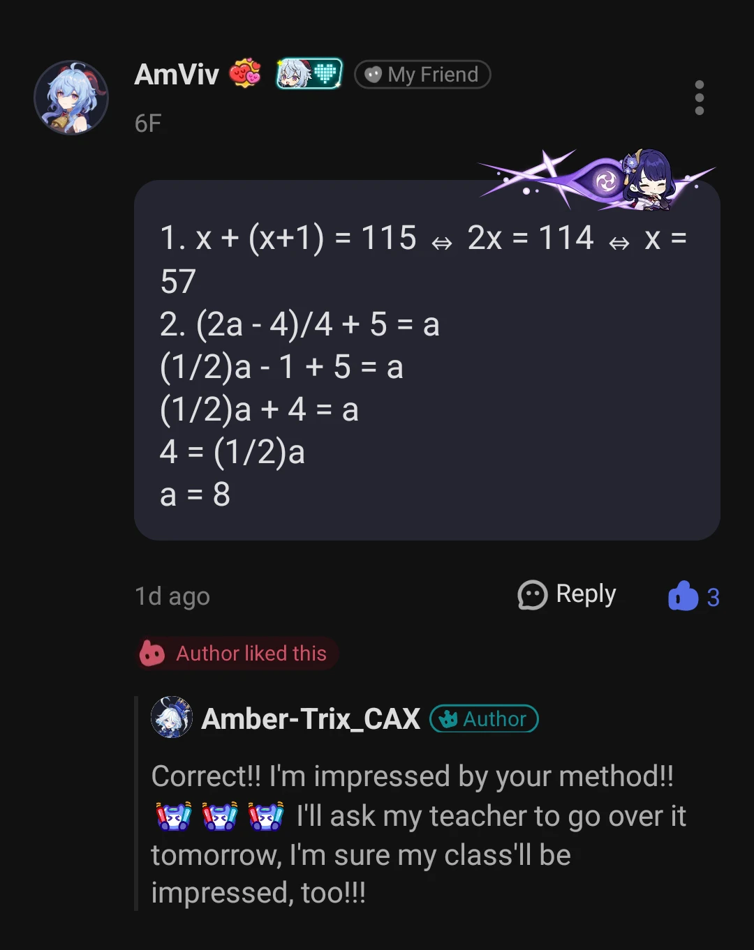 SHOUTOUTS FOR THIS WEEK'S MATH QUESTIONS!! (More people this time!!) Genshin Impact | HoYoLAB