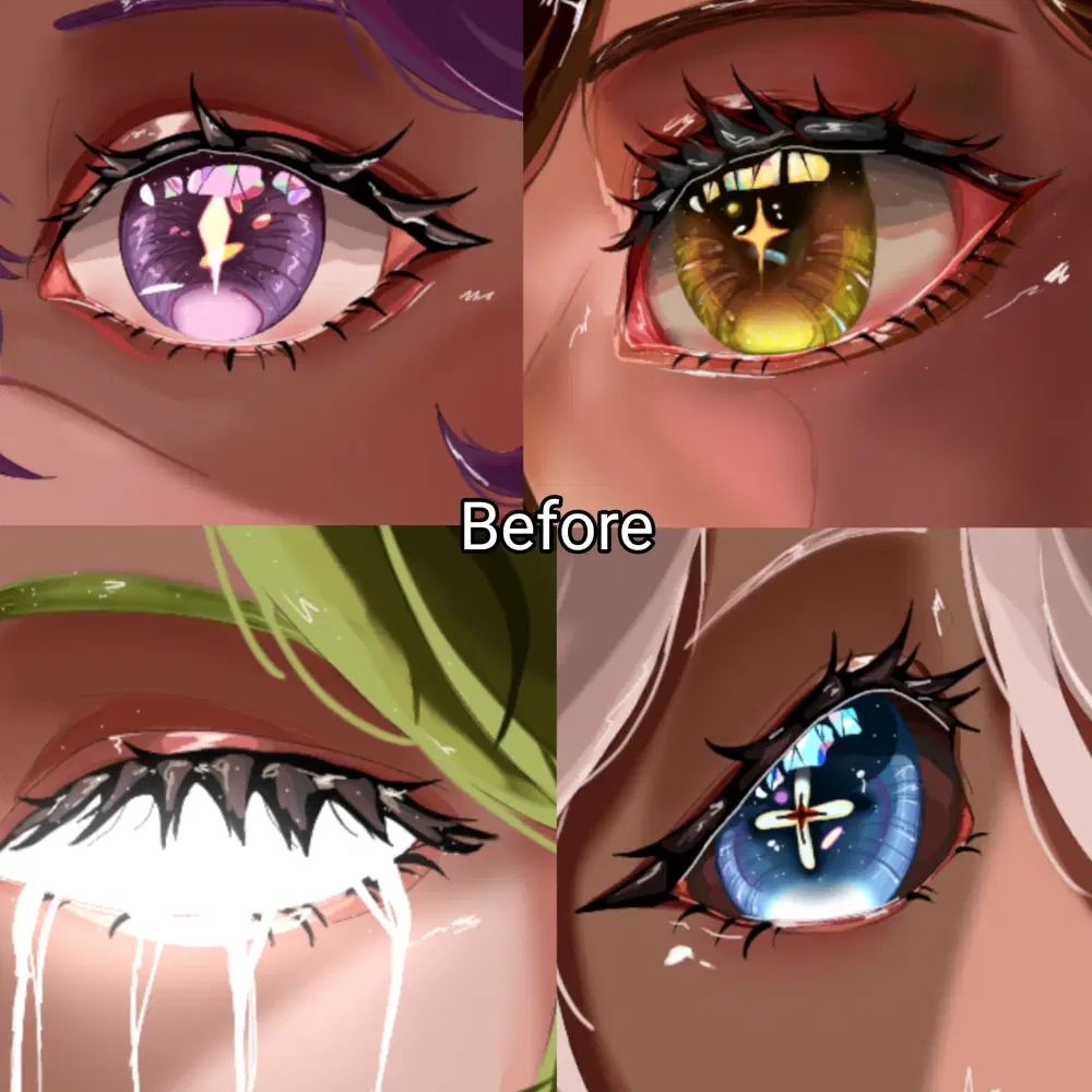 how to draw glowing eyes