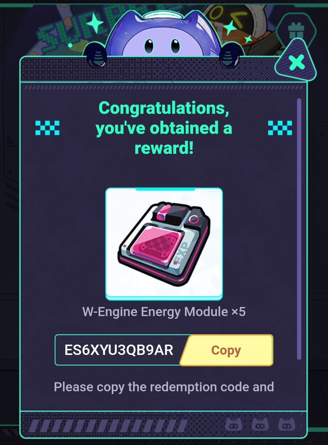 USED! - W-Engine module 5x - one time use code (Mimo) Zenless Zone Zero ...