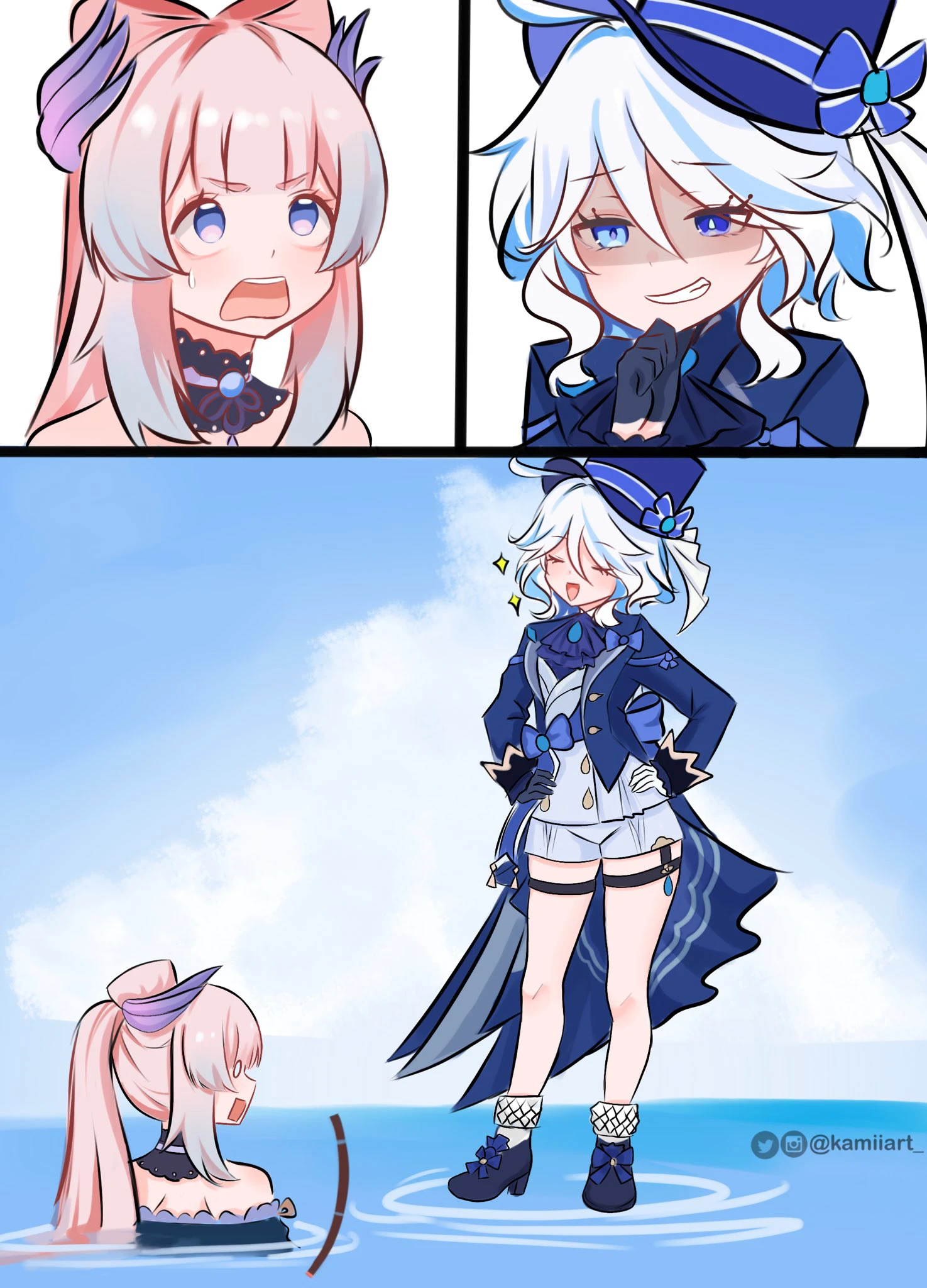 Furina Walk Ocean beat Kokomi race Genshin Impact | HoYoLAB