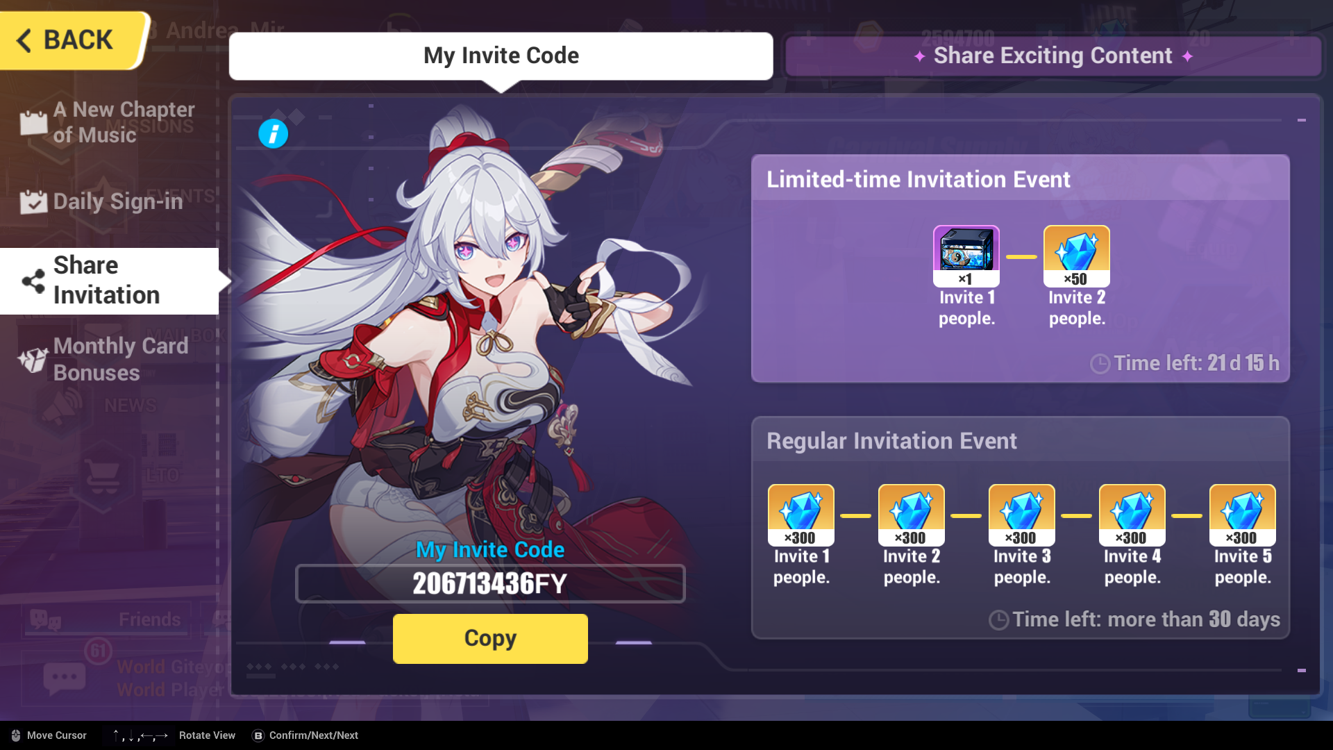 Do you want to use my invite code? Honkai Impact 3rd | HoYoLAB