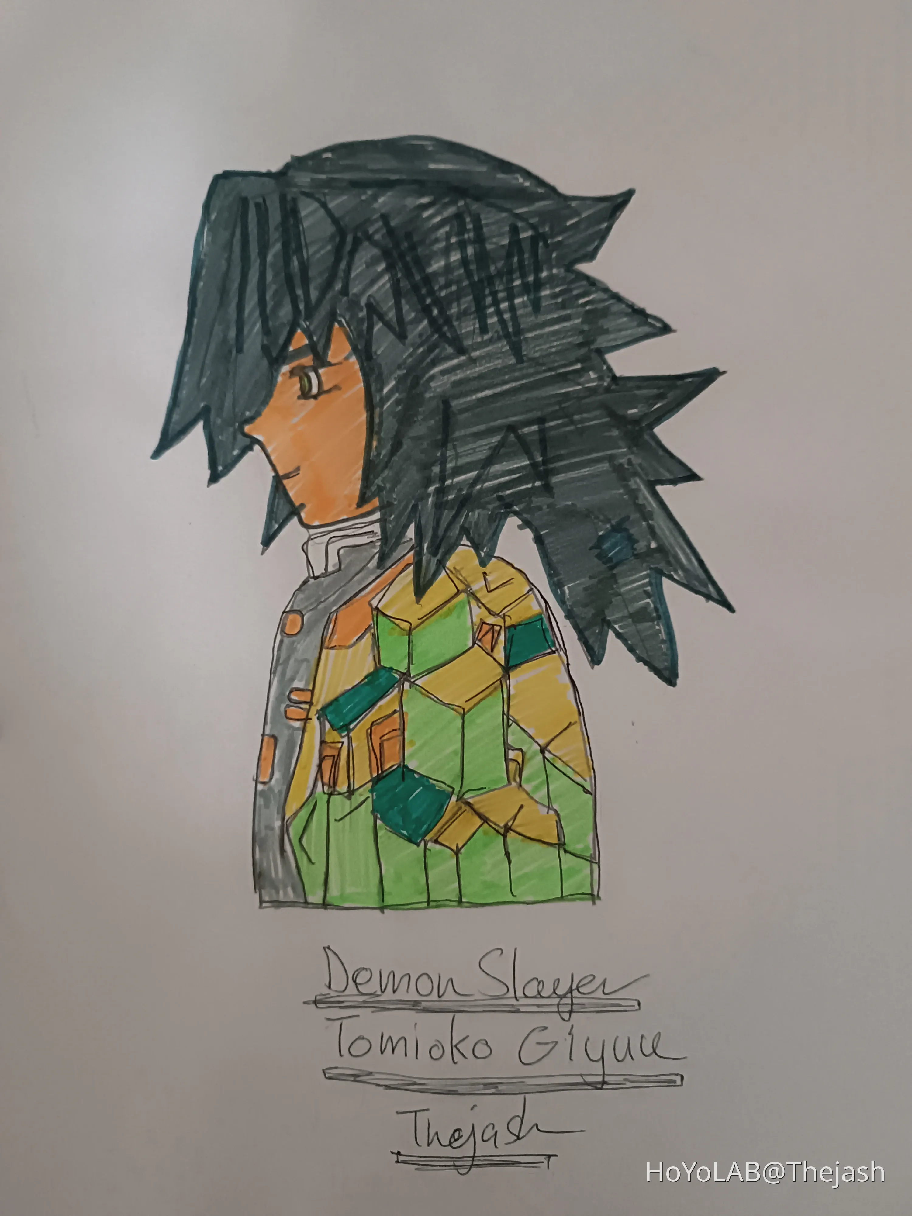 I drew Giyuu Tomioko from Demon Slayer. Genshin Impact | HoYoLAB