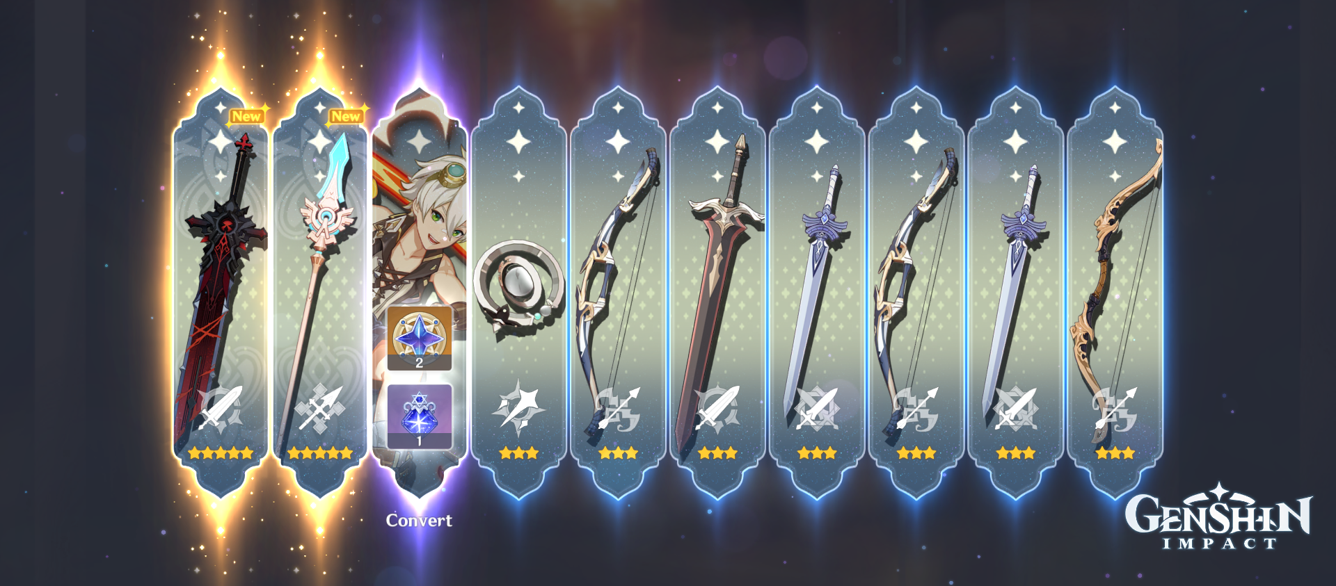 My first 5-star weapons 💛😍 Genshin Impact | HoYoLAB
